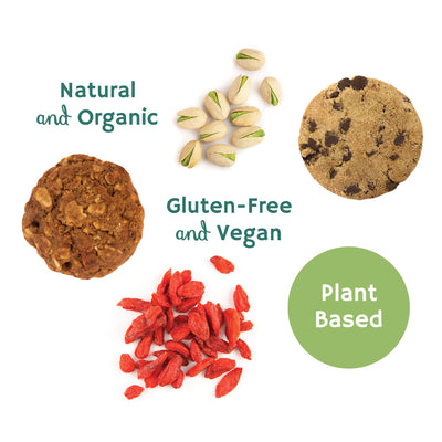 Vegan Gluten Free Dairy Free Non-GMO Cookies Bars Snacks Low In Sugar